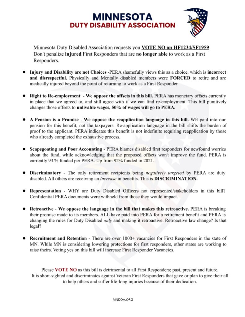 MNDDA HF 1234 Flyer Available – Minnesota Duty Disabled Association