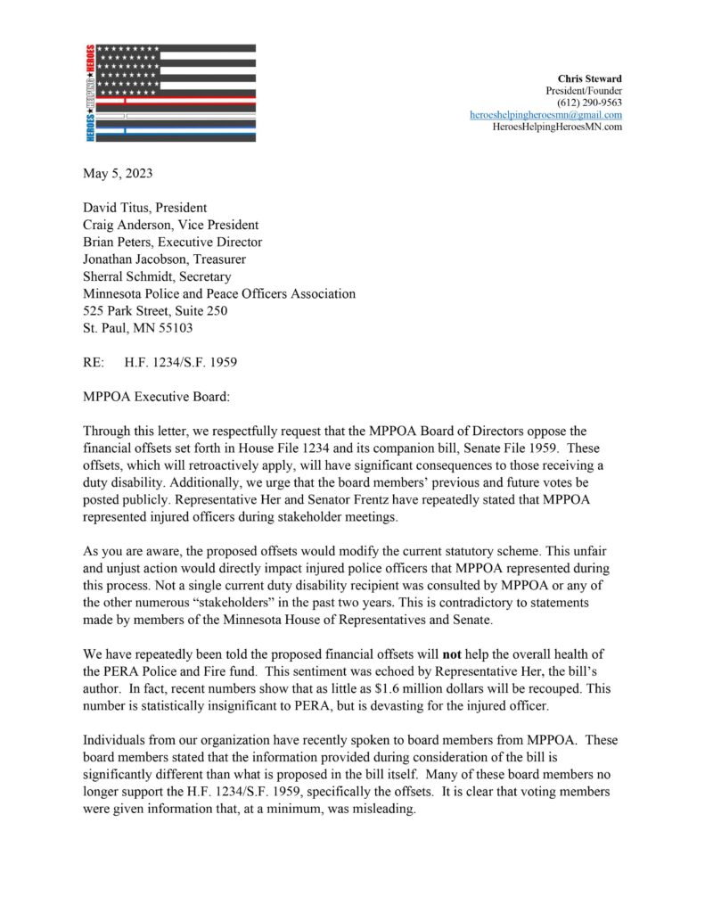 H3 Letter to MPPOA – Minnesota Duty Disabled Association